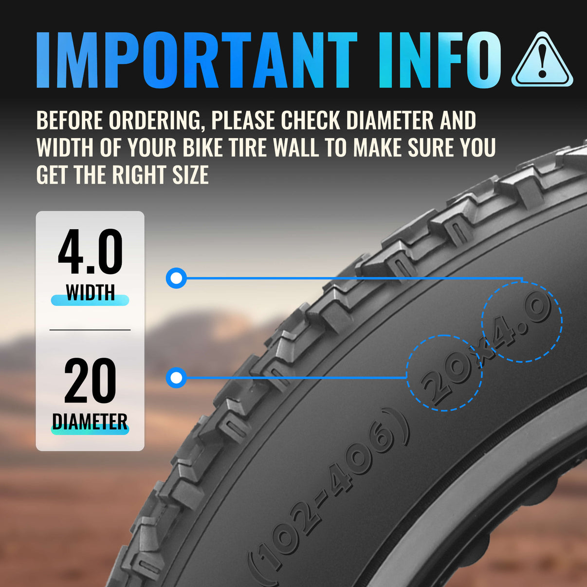 All-Terrain MTB & E-Bike Fat Tire 20/26” x 4“ - Hycline