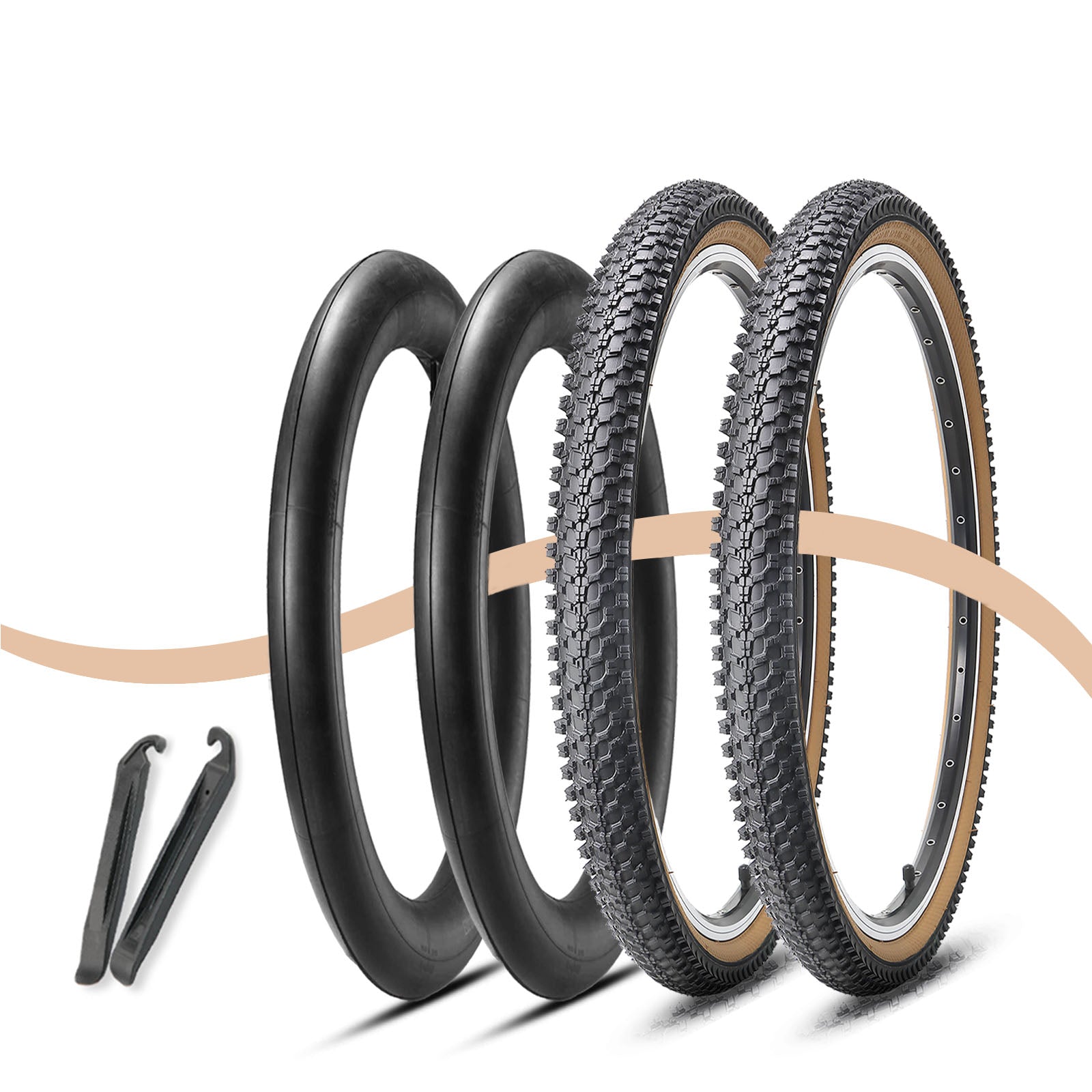 Brown wall 26×1.95 Inch Bike Tires Plus Inner Tubes - Hycline